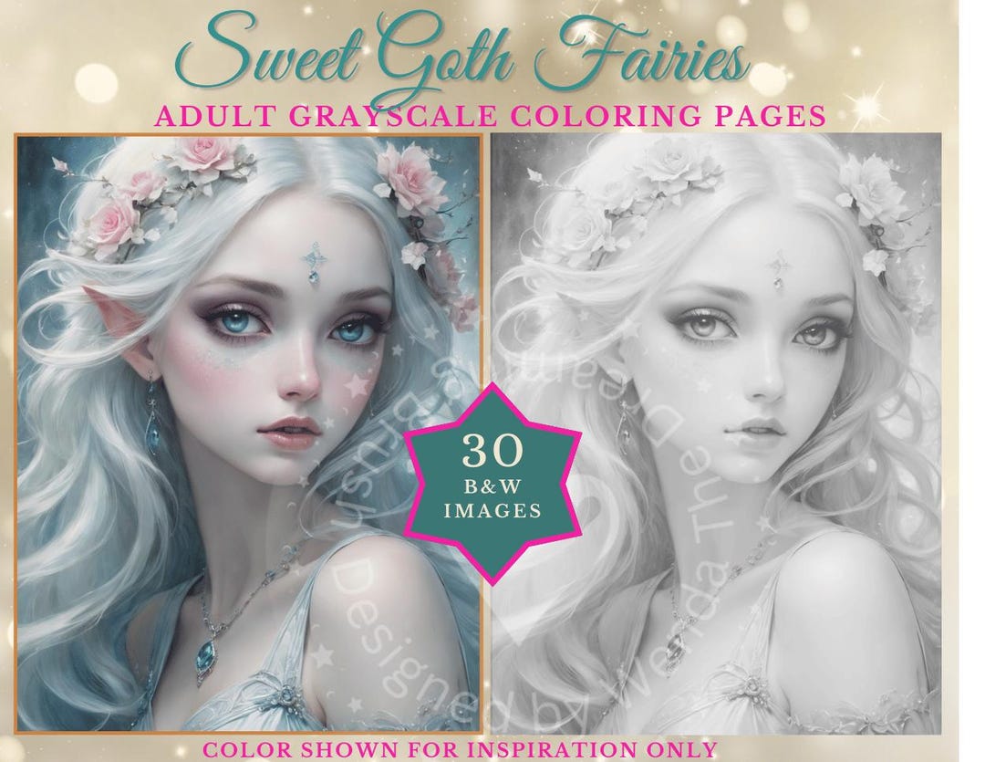 30 Sweet Goth Vampire Coloring Pages, Fairies Coloring Book, Gnome ...