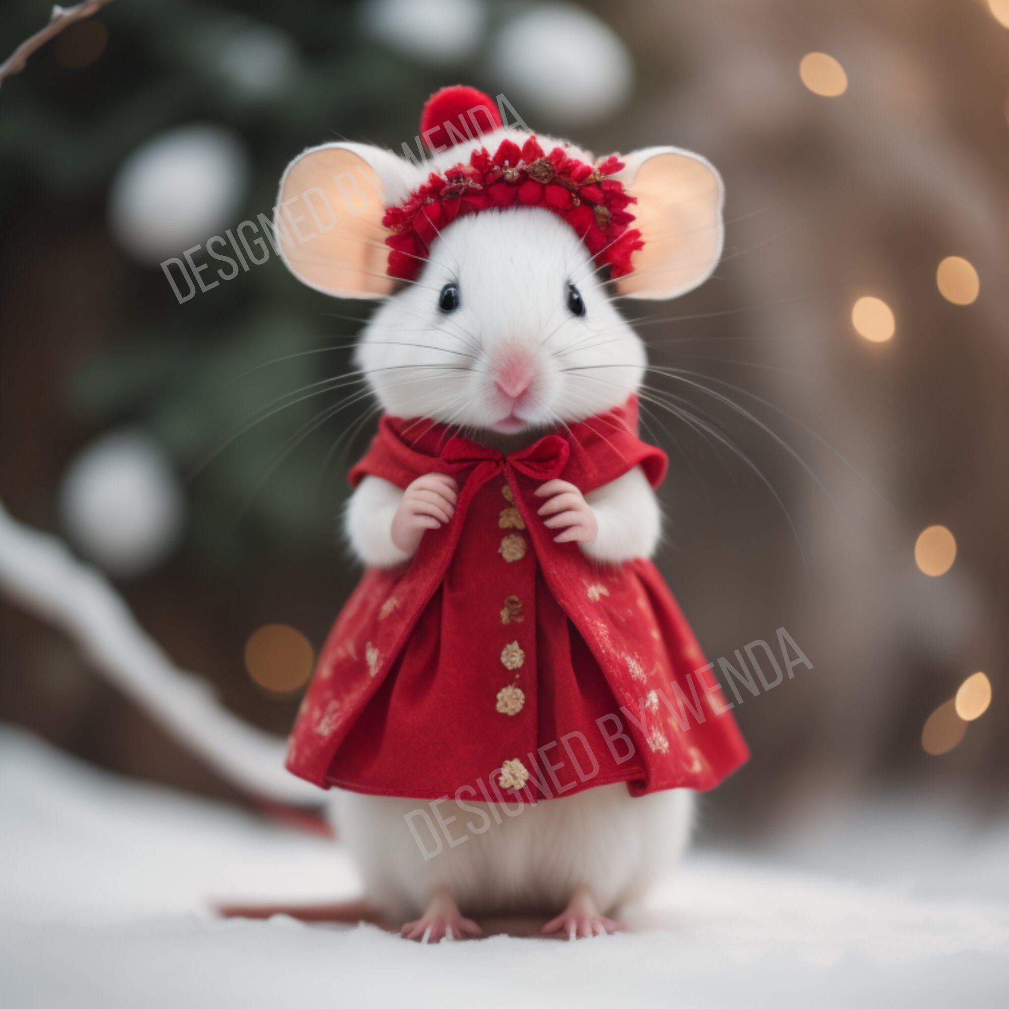 5 PRINTABLE Christmas Mouse Set 1, Digital Download, Cute Mice ...