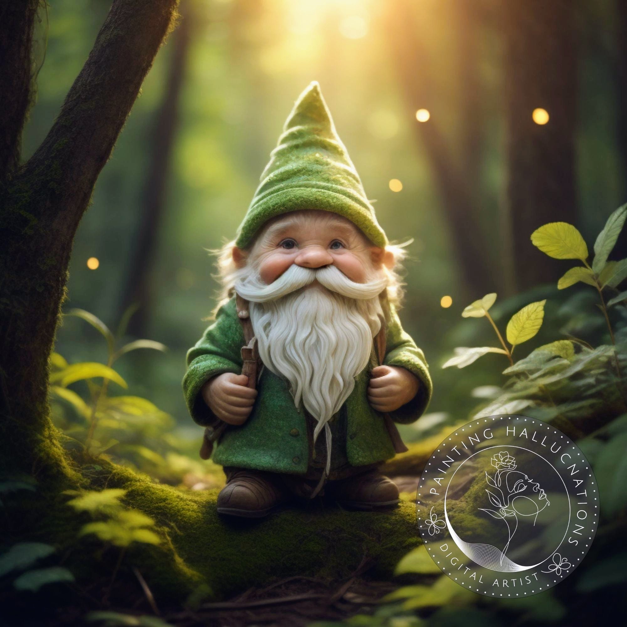 5 PRINTABLE Woodland Garden Gnome, Fantasy Land Garden Gnomes, Poster ...