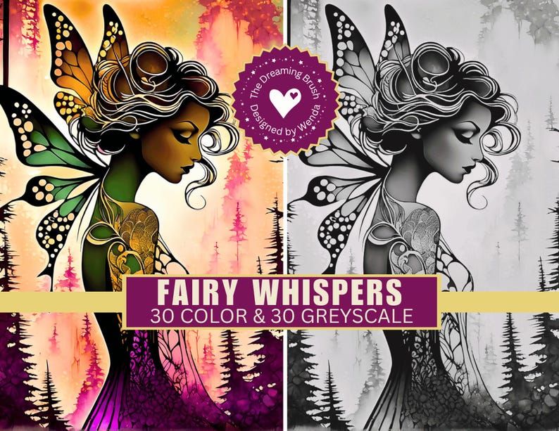 Fairy Whispers Fantasy Art Print for Junk Journaling, Scrapbooking ...