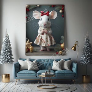 5 PRINTABLE Christmas Mouse Set 1, Digital Download, Cute Mice ...
