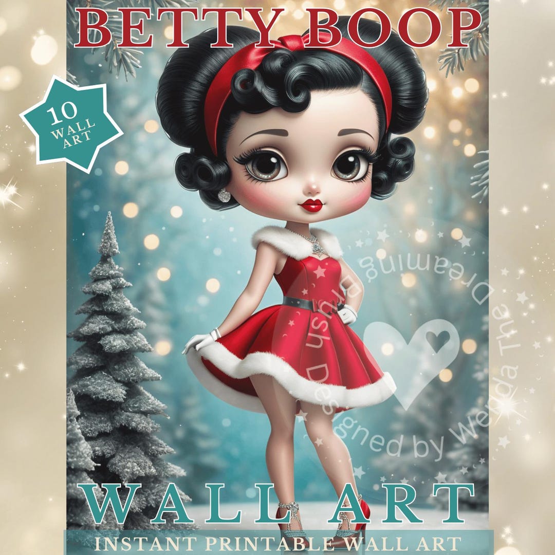 Betty Boop Christmas Wall Art: 1920s Flapper Style (PDF) - Etsy