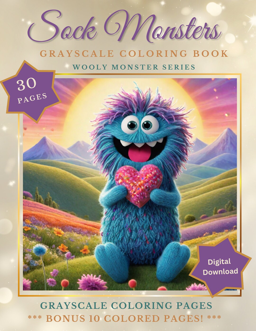 30 Sock Monsters Adult Coloring Pages, Fairies Coloring Book, Gnome ...