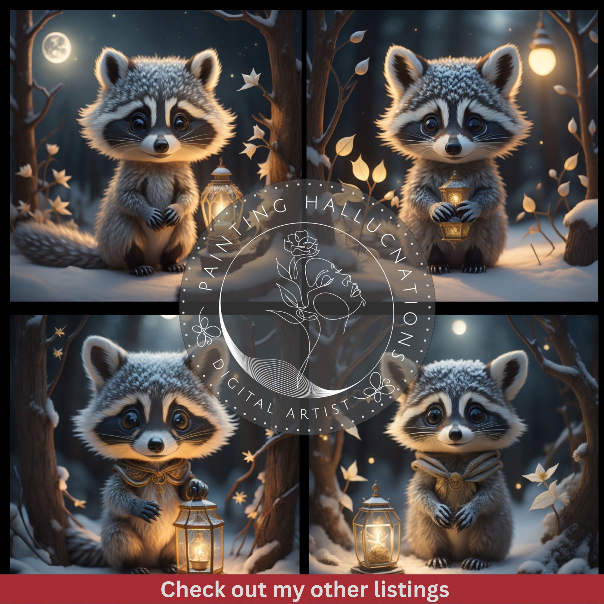 Woodland Animals: Baby Fox Nursery Print Set 1 Includes 4 Digital Art ...
