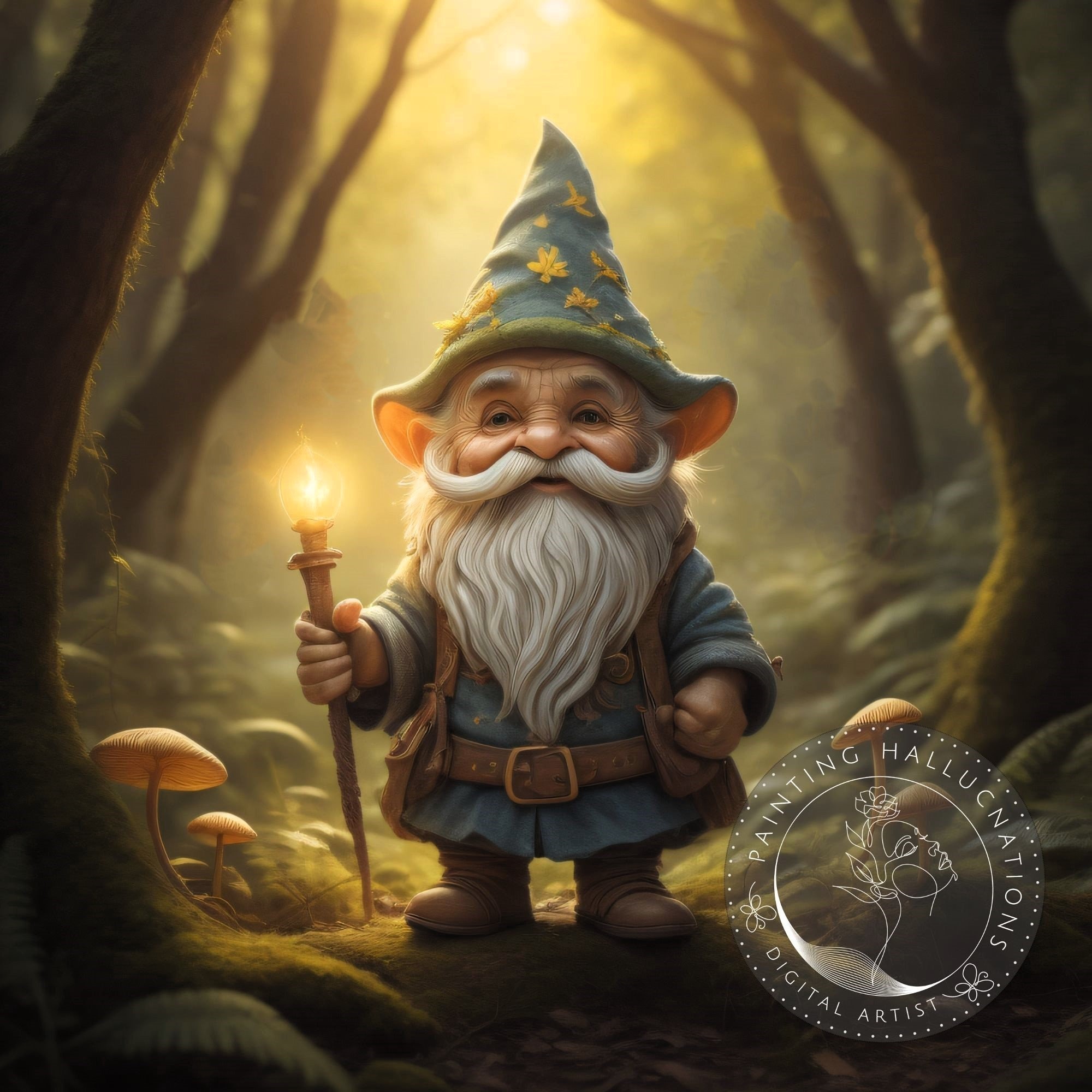 5 PRINTABLE Woodland Garden Gnome, Fantasy Land Garden Gnomes, Poster ...