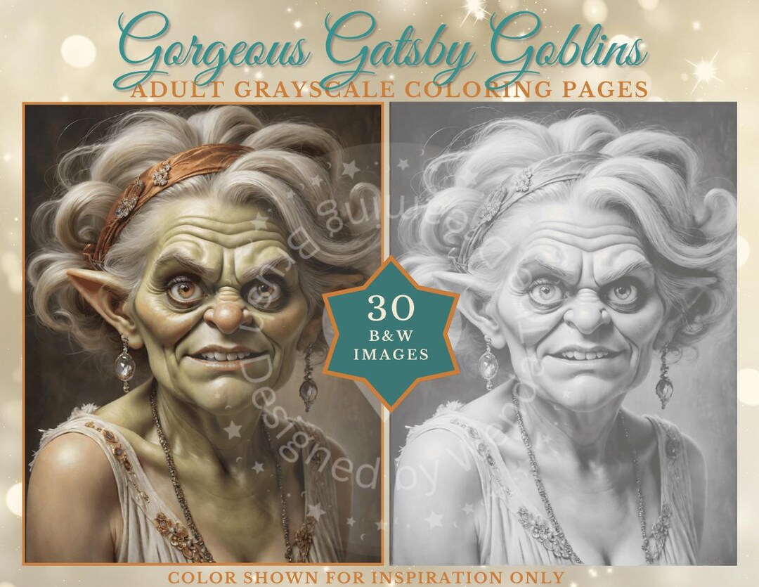 30 Gatsby Goblins Ogres Coloring Pages, Fairies Coloring Book, Gnome ...