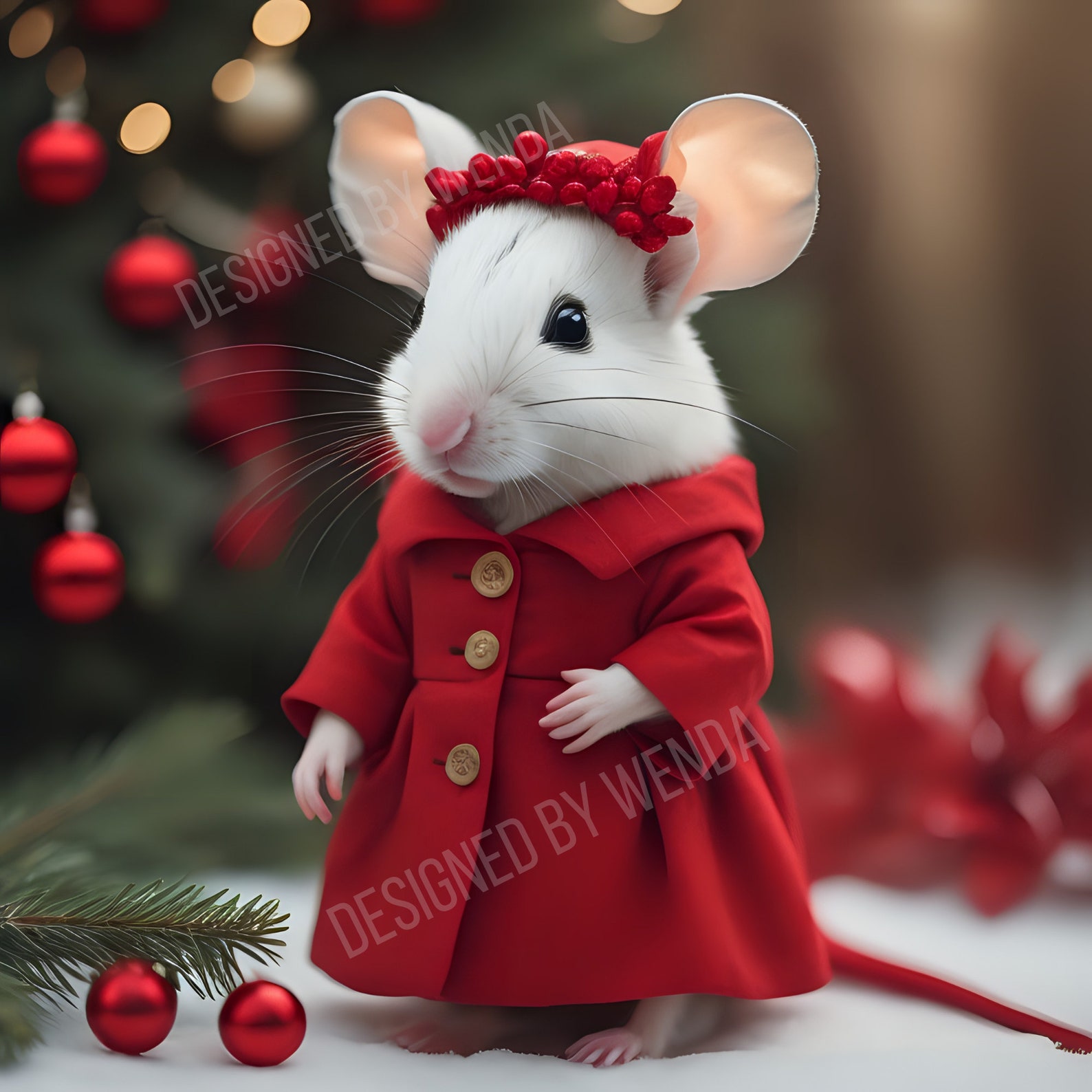 5 PRINTABLE Christmas Mouse Set 1, Digital Download, Cute Mice ...