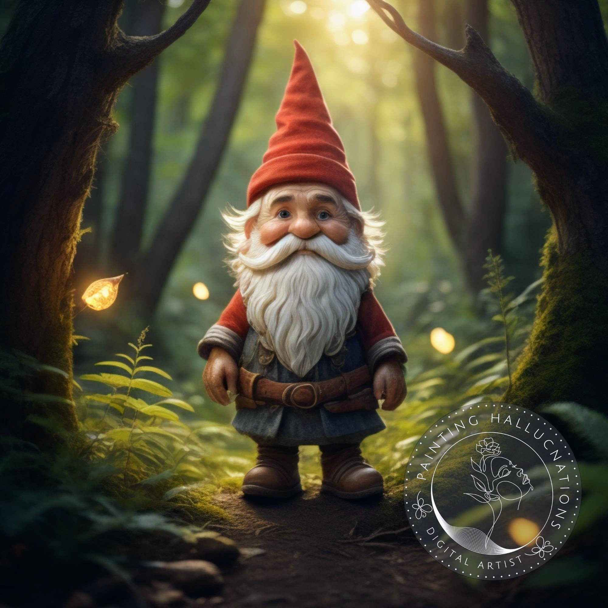 5 PRINTABLE Woodland Garden Gnome, Fantasy Land Garden Gnomes, Poster ...
