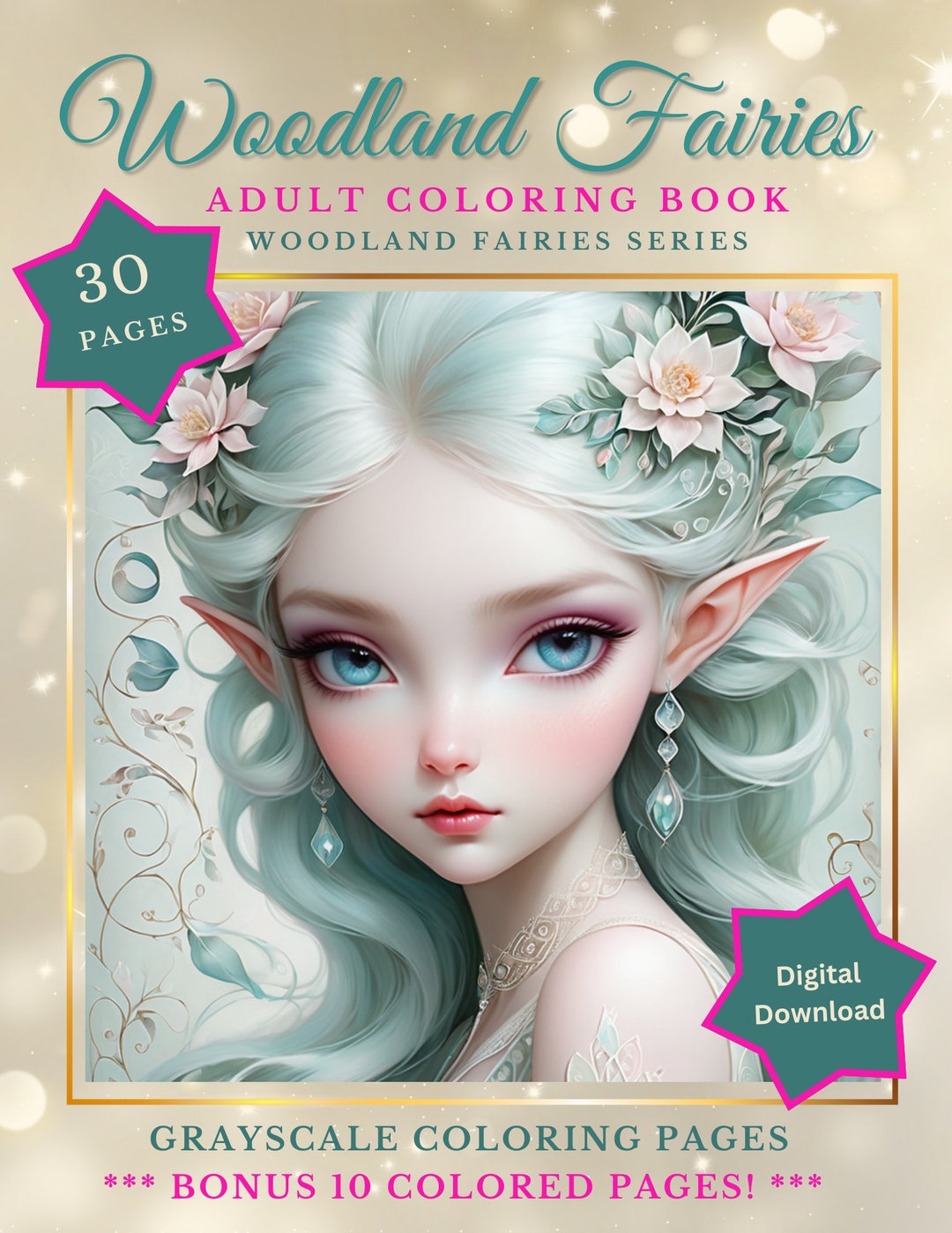 30 Spring Fairies Adult Coloring Pages, Fairies Coloring Book, Gnome ...