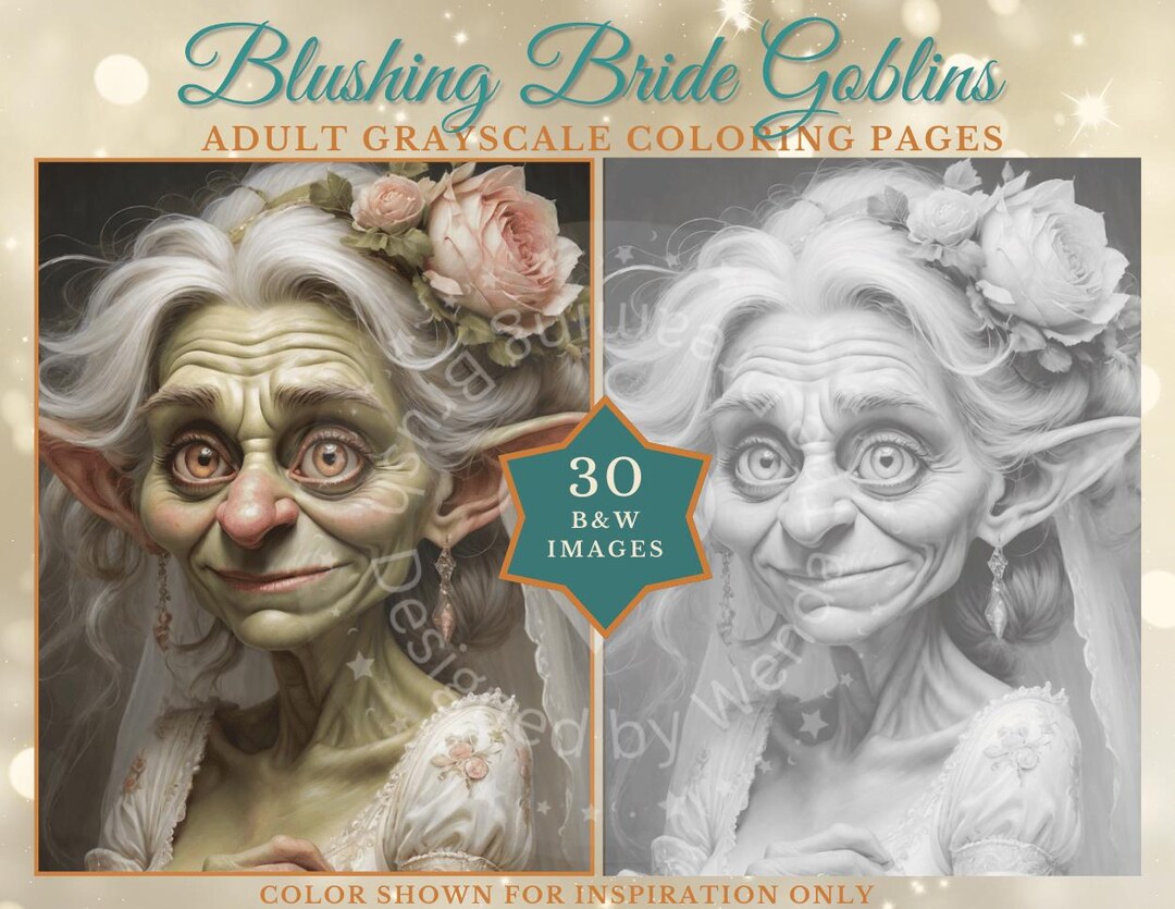 Goblin Brides Romantic Coloring Pages | Fantasy Wedding Art | Printable ...