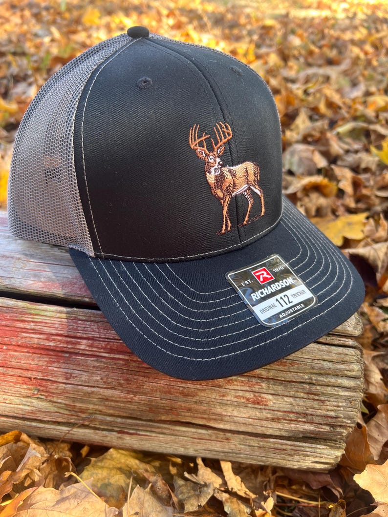 Black Richardson Whitetail Deer Hunting Hat for Men, Richardson 112 ...