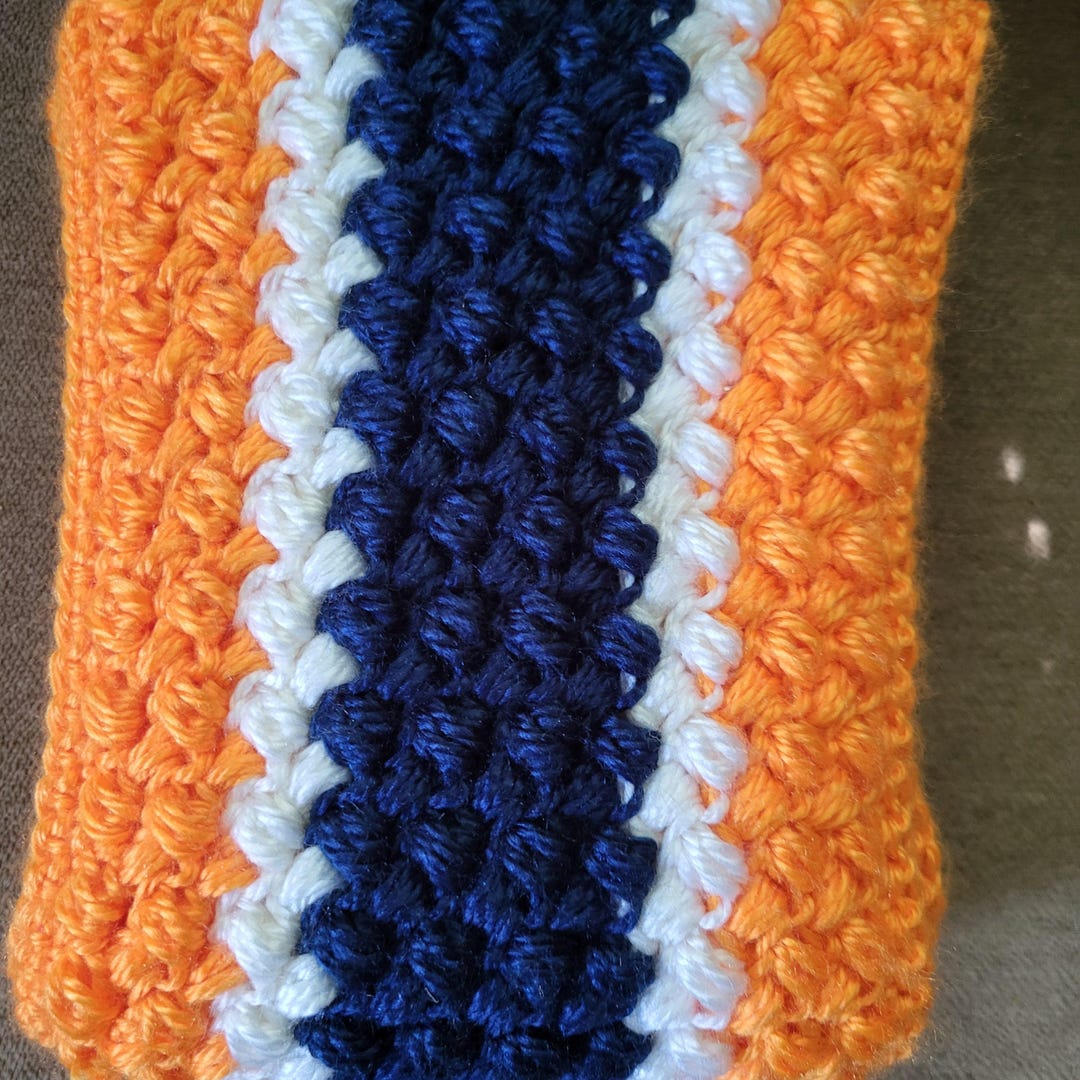 Denver Broncos Scarf Made With Navy Blue, Orange and White. Soft and ...