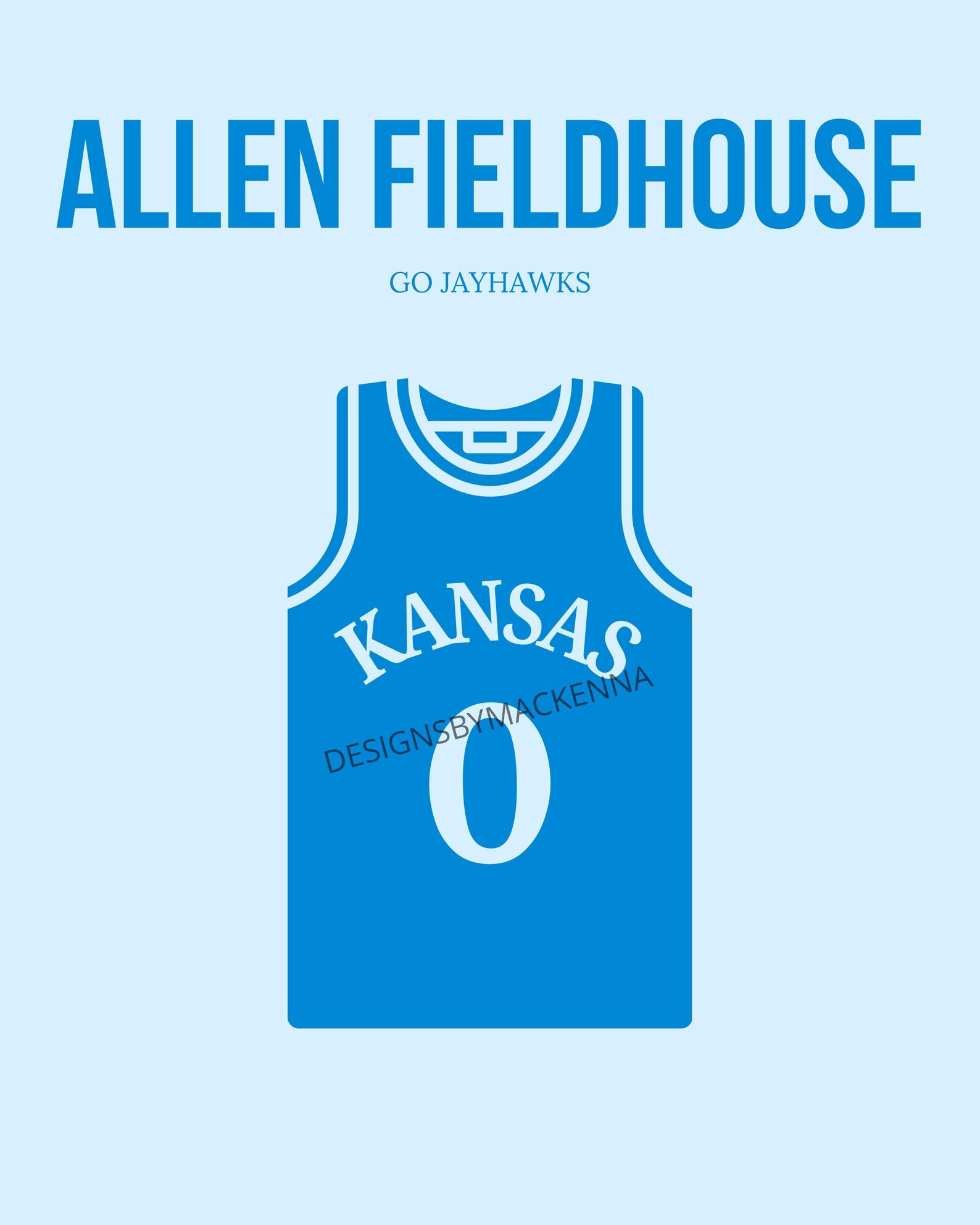 University of Kansas Blue Wall Art, Set of Six KU Prints - Etsy