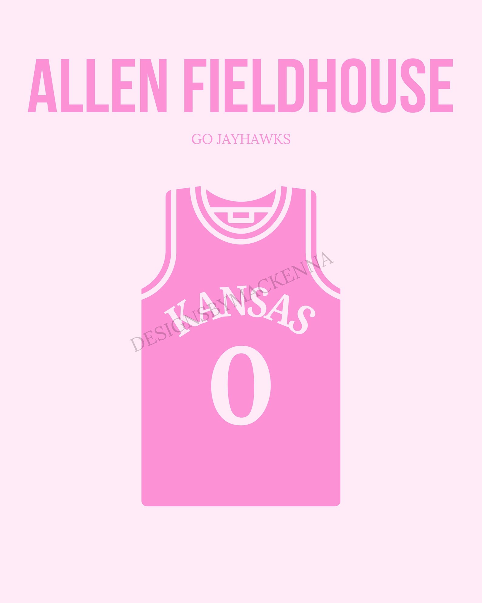 University of Kansas Pink Wall Art, Set of Six KU Prints - Etsy