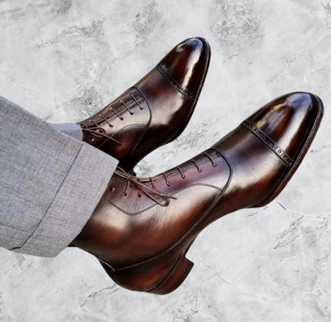 Custom Leather Laced Boots for Men | Elegant Formal Footwear - Etsy