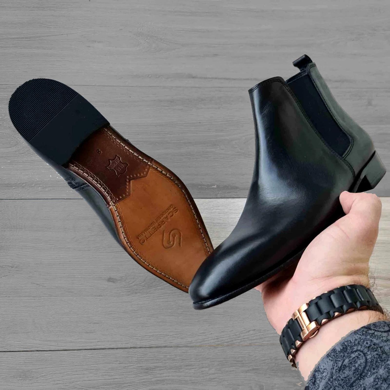 Men's Chelsea Leather Boots | Full Grain Leather | Zip-up - Etsy
