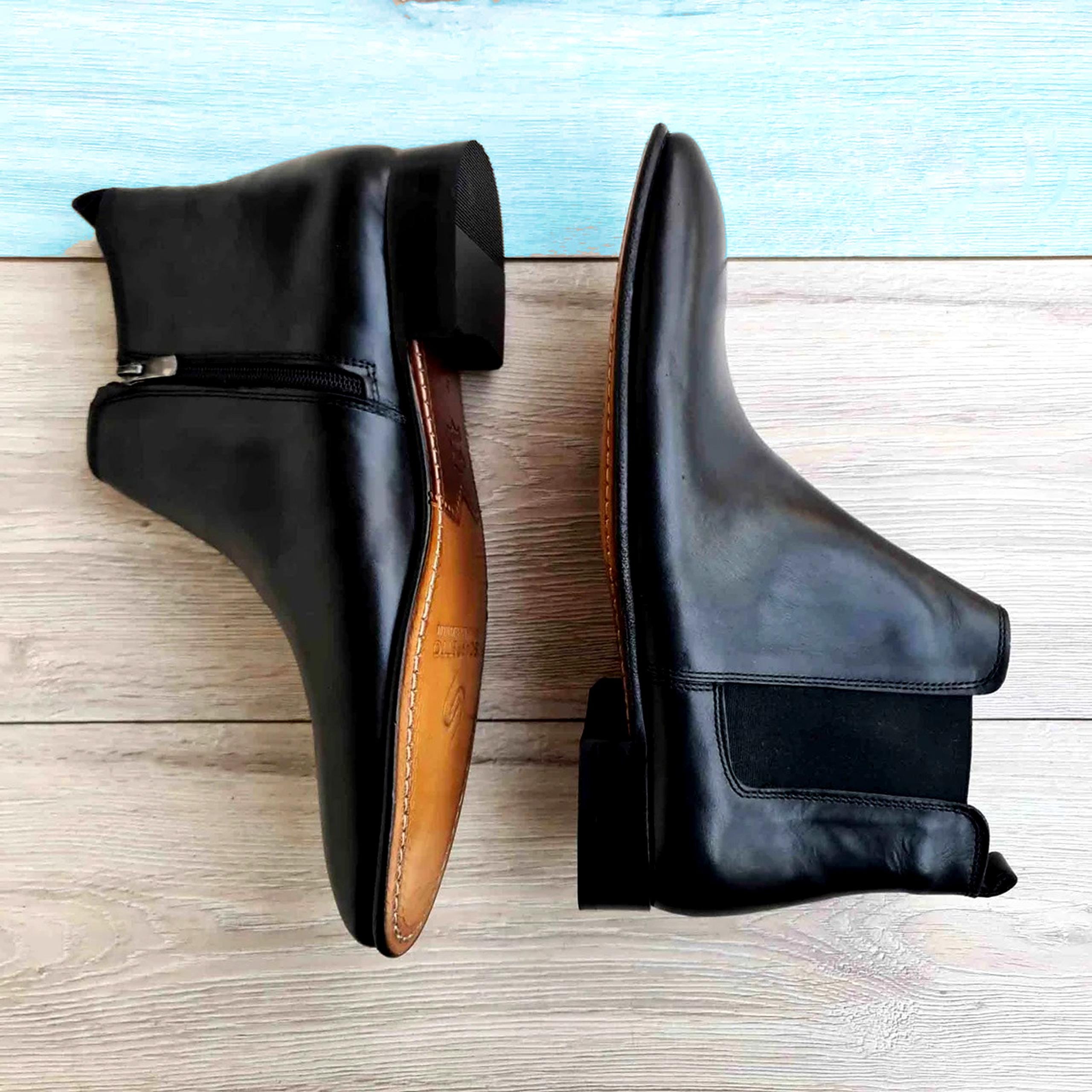 Men's Chelsea Leather Boots | Full Grain Leather | Zip-up - Etsy