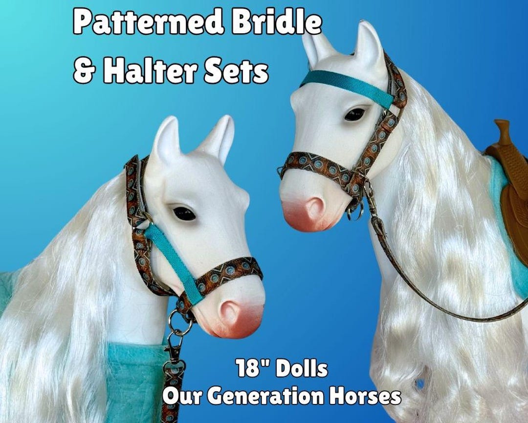 Our Generation® 18" Doll Horse Halter and Bridle Patterned Sets - Etsy