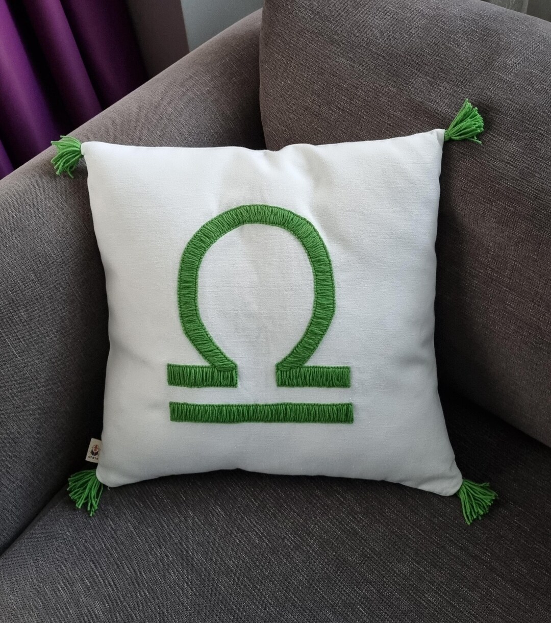 Embroidered Zodiac Sign Libra on a Throw Pillow, Astrological Sign ...