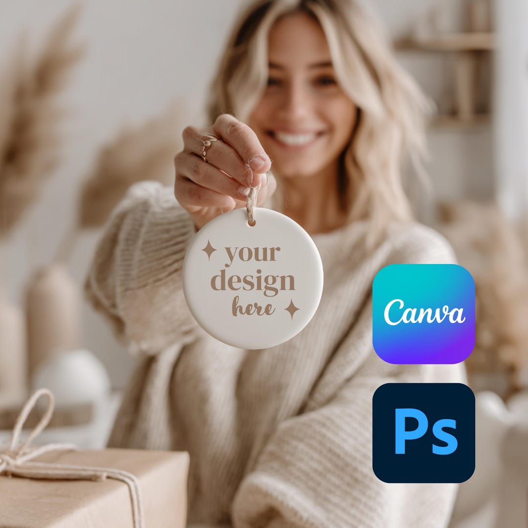 Christmas Ornament Mockup – Canva & PSD Template - Etsy