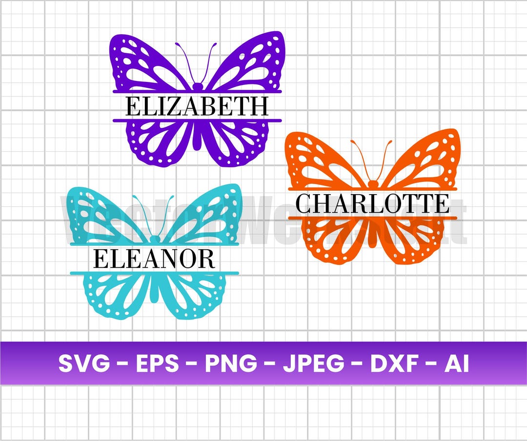 Split Butterfly Frame SVG Name Frame Cut File Perfect for Cricut ...