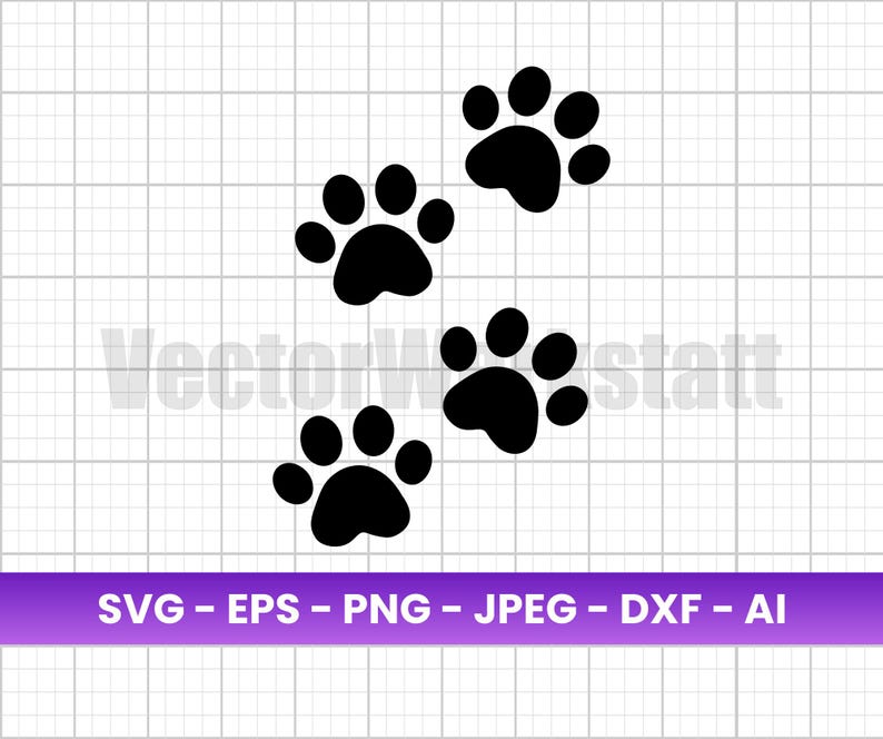 Dog Paw Print SVG Bundle Animal Paw SVG Dog SVG Cut Files for Cricut ...