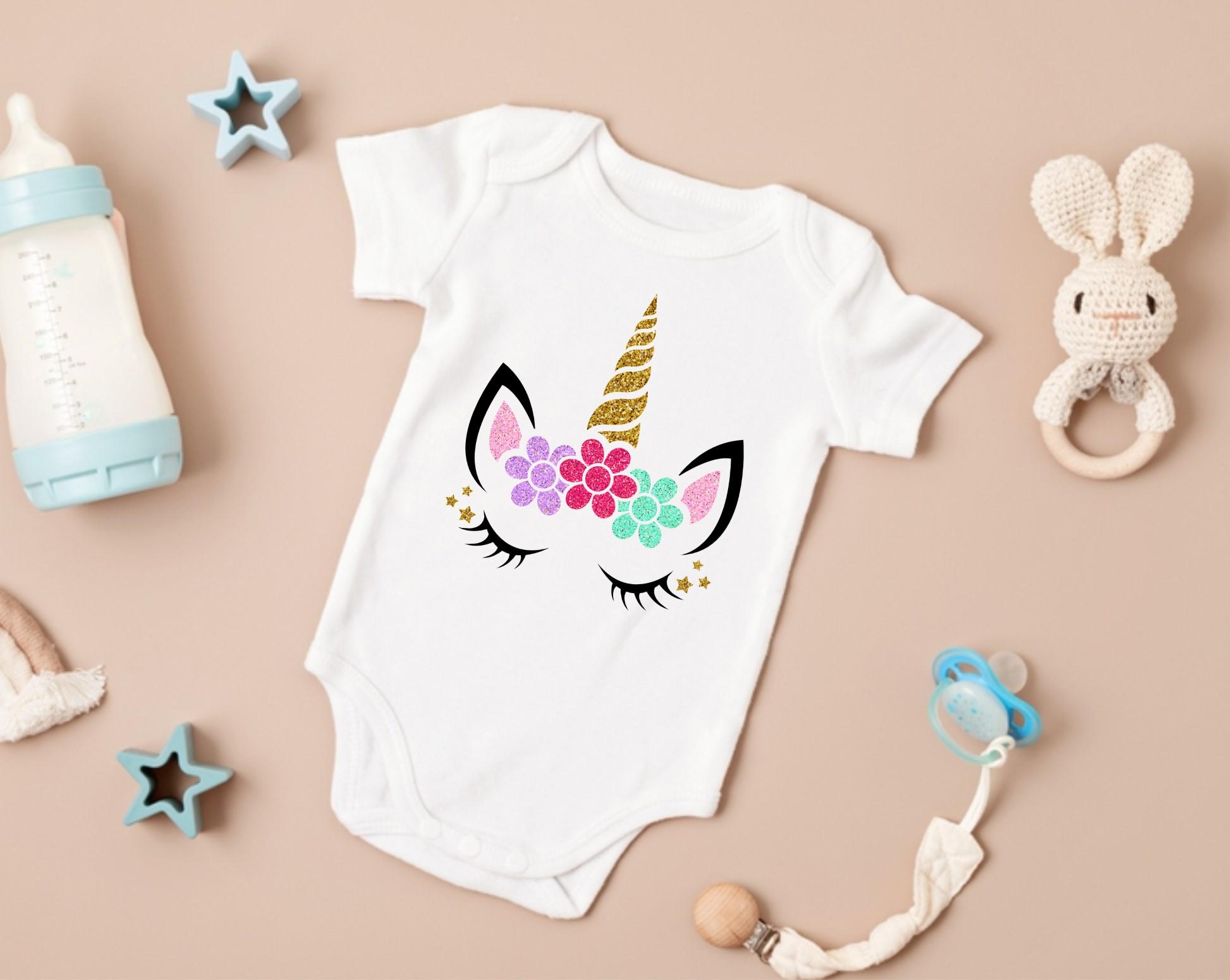 Unicorn Horn and Eyes SVG Magical Unicorn Face Clipart Cute Floral ...