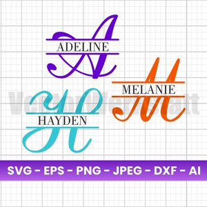 Split Monogram Alphabet SVG Bundle Frame Alphabet Cut Files 26 ...