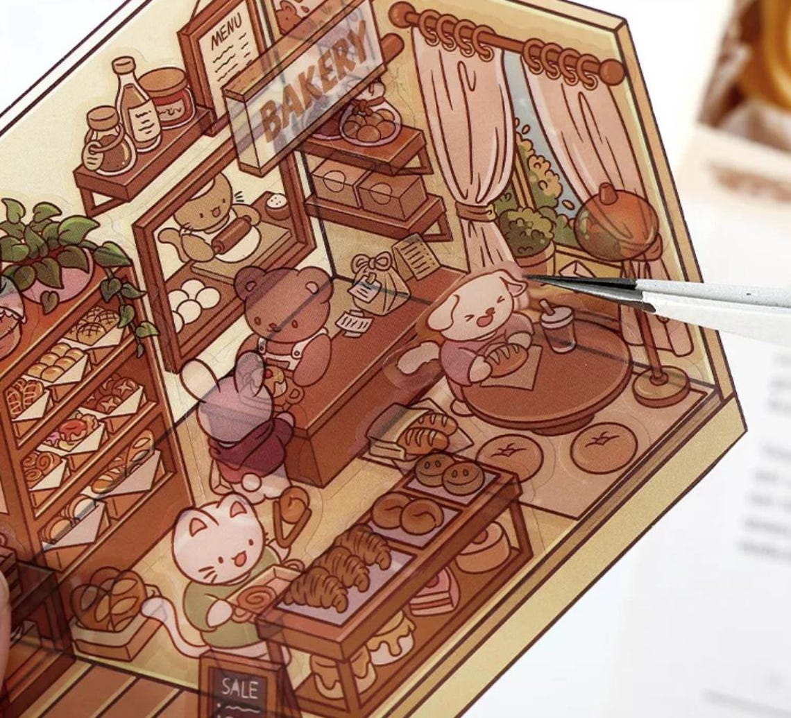 Isometric Stickers Room Interior Design Art Cute Stickers Cozy House ...