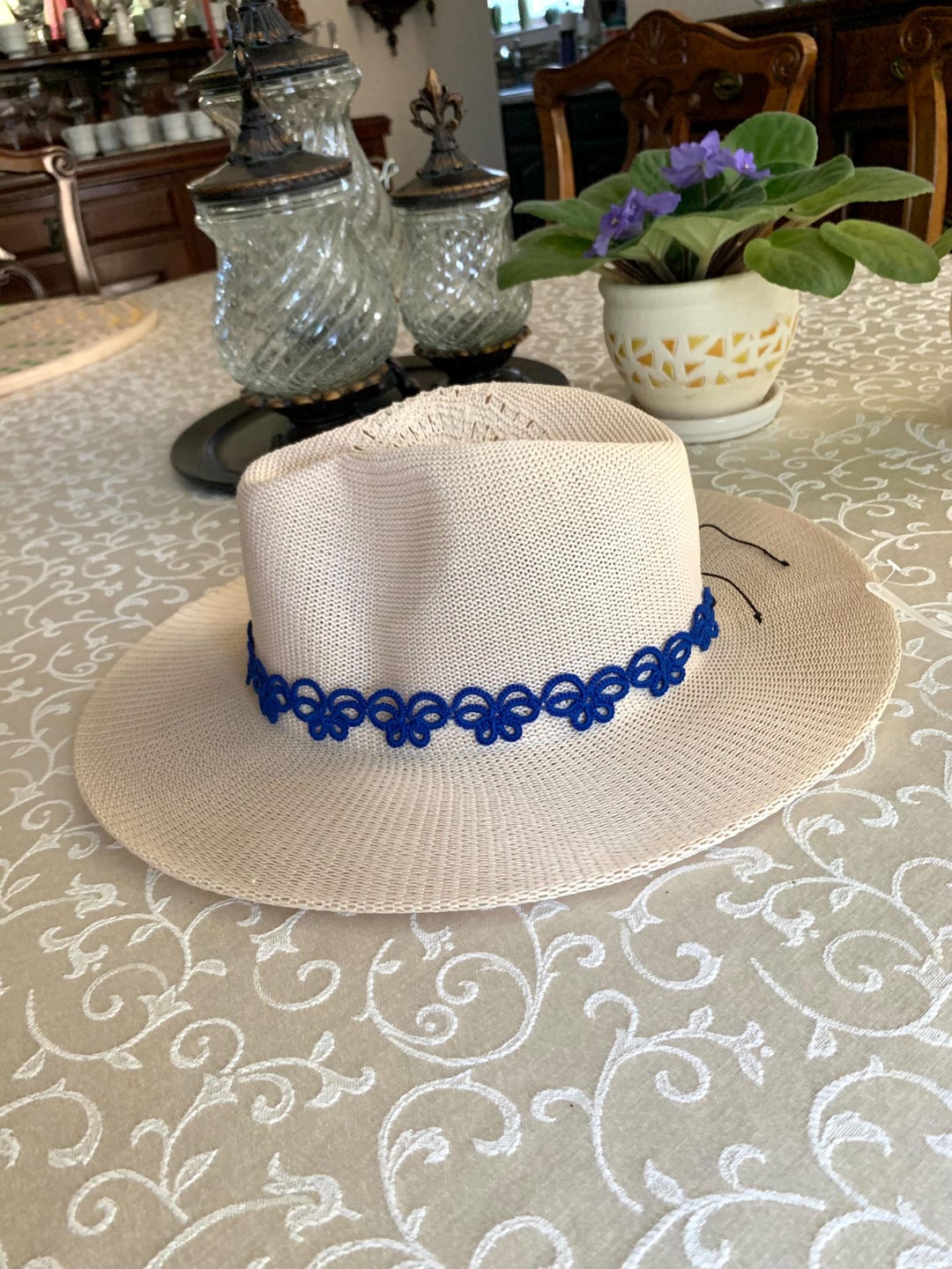 Blue Butterfly Hat Band, Boho Hat Band With Butterfly Motif, Handmade ...