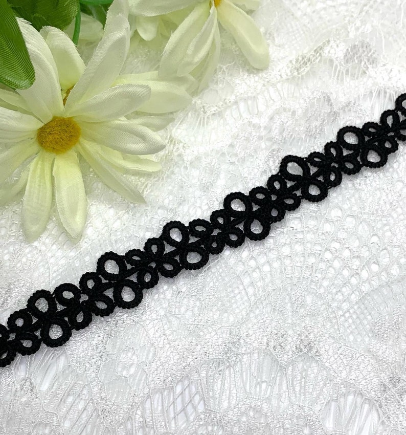 Black Lace Choker - Handmade Lace Choker Necklace - Tatted Lace Choker ...