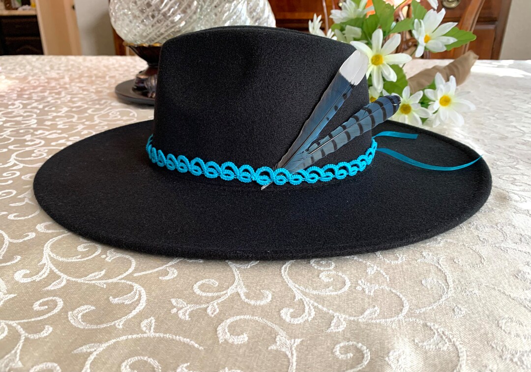 Turquoise Woven Hat Band, Boho Adjustable Hat Band, Tatted Hat Band - Etsy