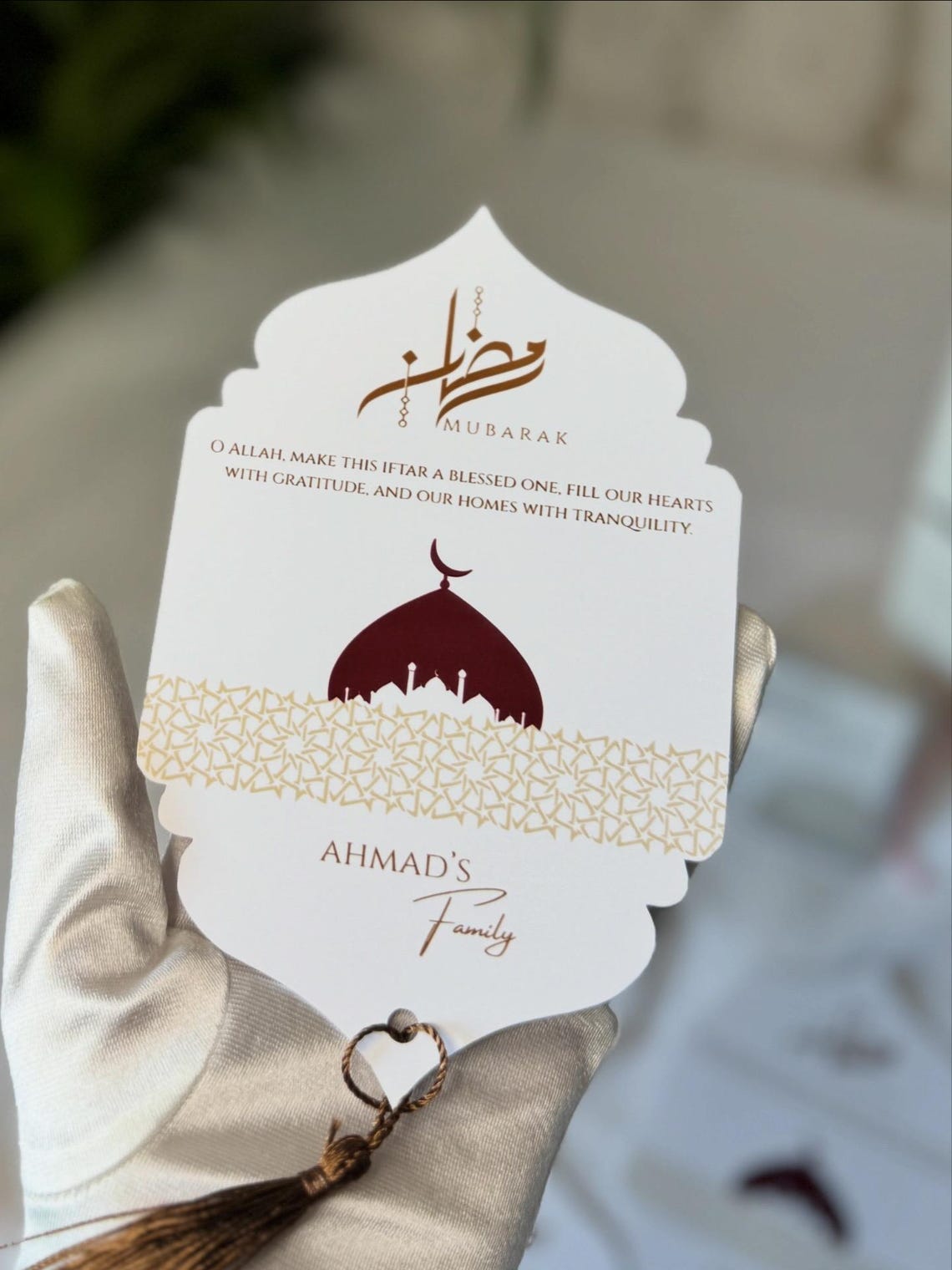 Personalised Ramadan Iftar Plate Card | Eid Table Decor | Custom ...