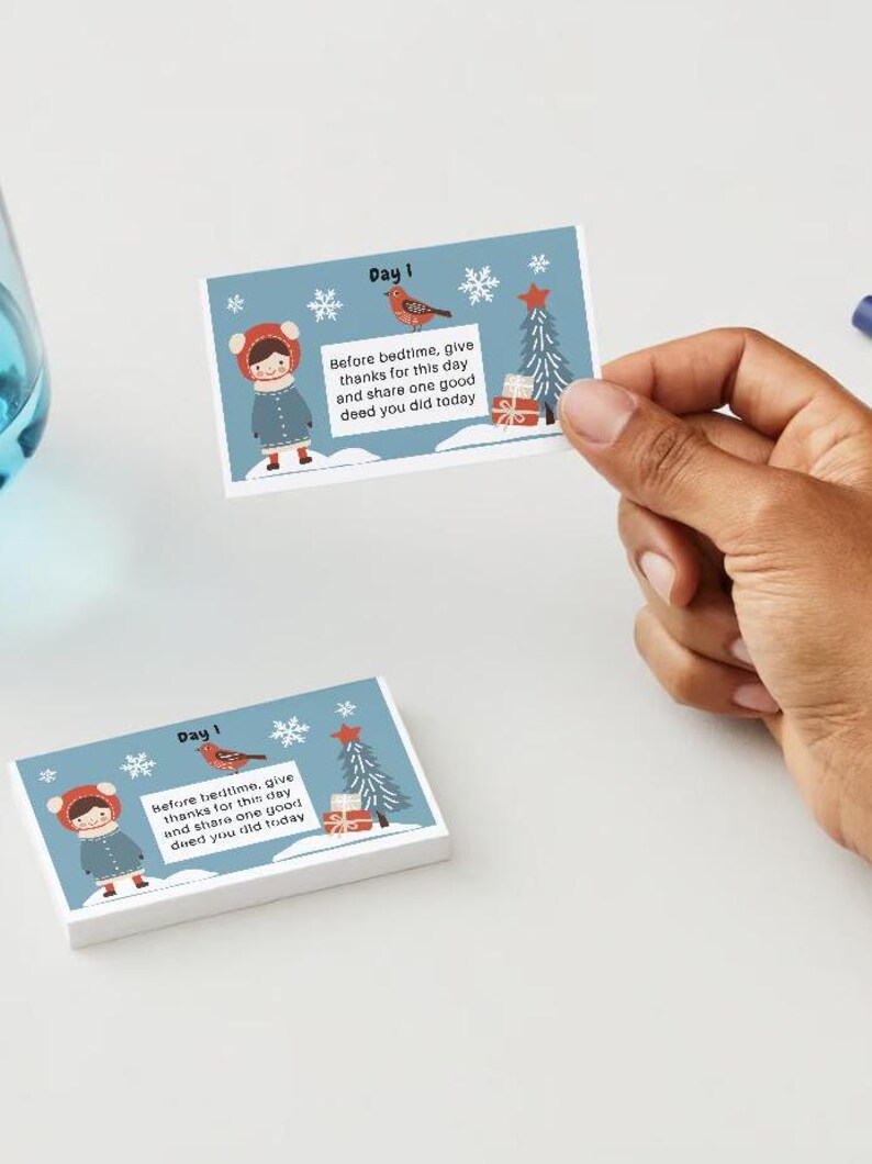 24 Days Advent Calendar Cards, Advent Calendar, Gift Cards for Kids ...