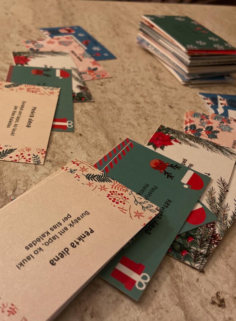 24 Days Advent Calendar Cards, Advent Calendar, Gift Cards for Kids ...