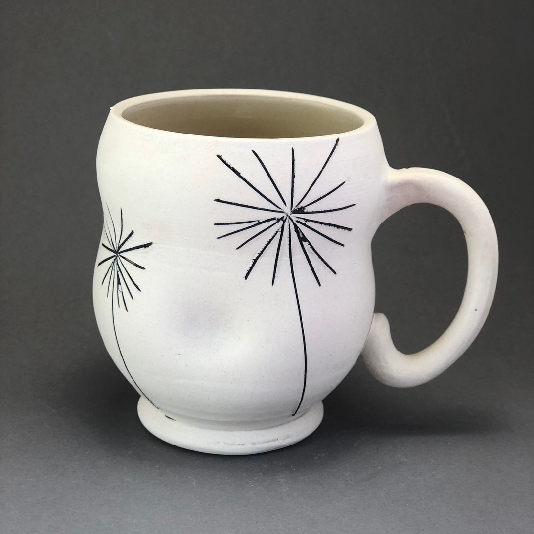 Porcelain Mug With Inlay Dandelions - Etsy
