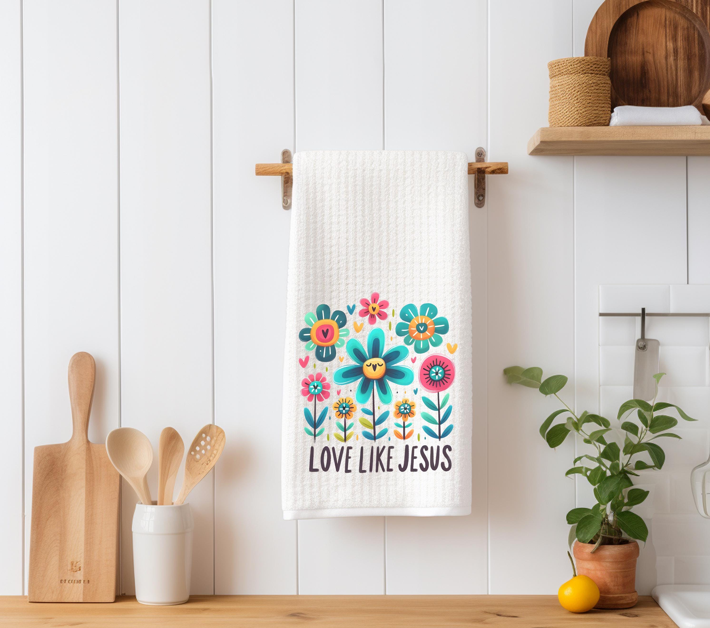 Love Like Jesus Kitchen Dish Towels Set Inspirational & Faith-based ...