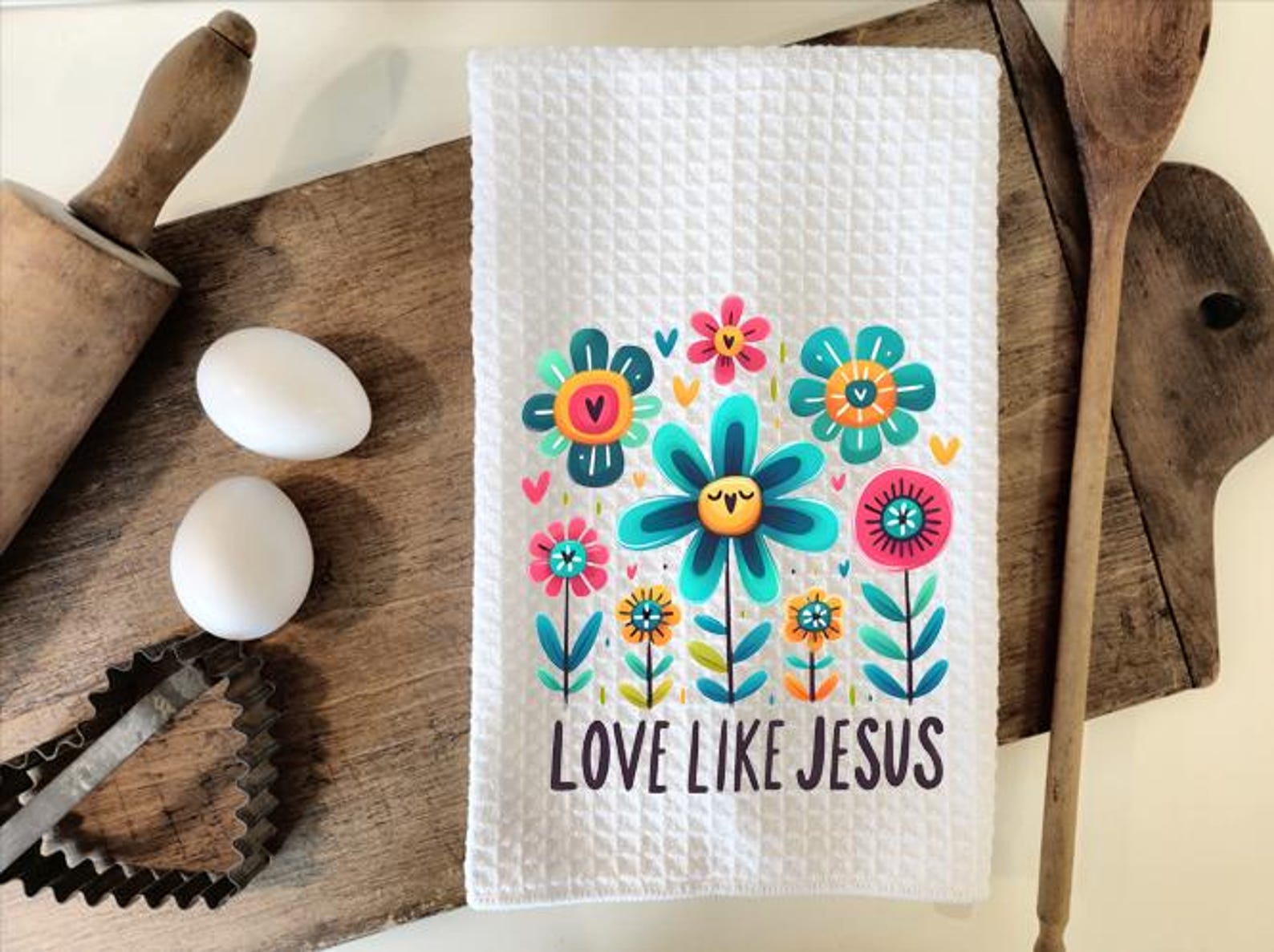 Love Like Jesus Kitchen Dish Towels Set Inspirational & Faith-based ...
