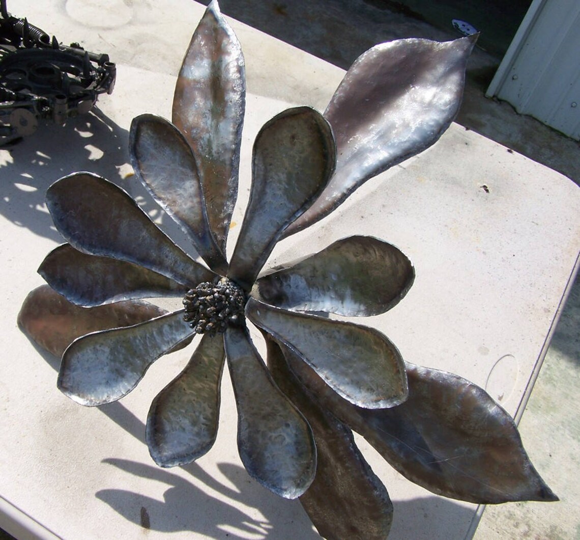 Magnolia Blossom Sculpture Elegant Silver Metal Design | Etsy