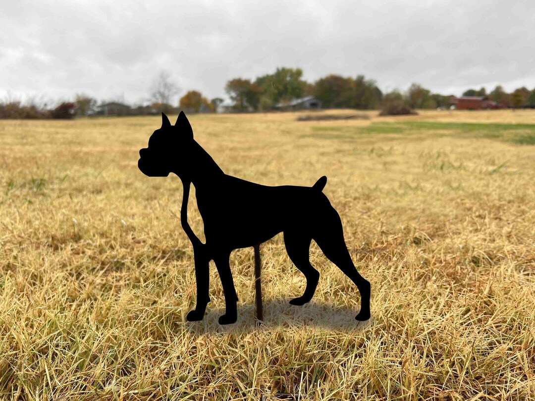 Boxer Stance Cutout Garden Stake - Free Shipping - Metal Boxer Heart ...