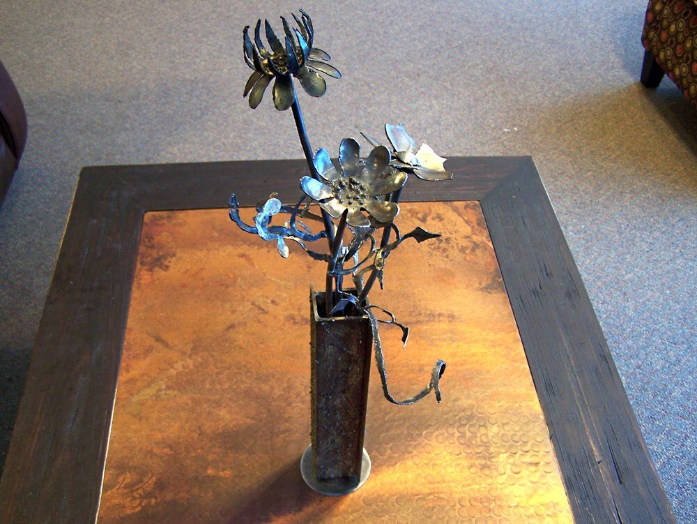 Anniversary Gift - Metal Flower Bouquet - Flower Arrangement Sculpture ...