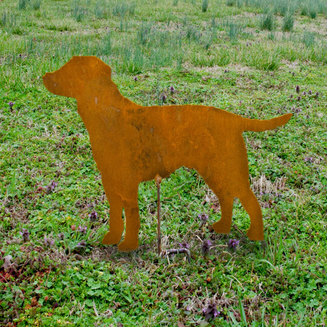 Labrador Garden Stake - 10x7 - Metal Labrador Retriever Garden Stake ...