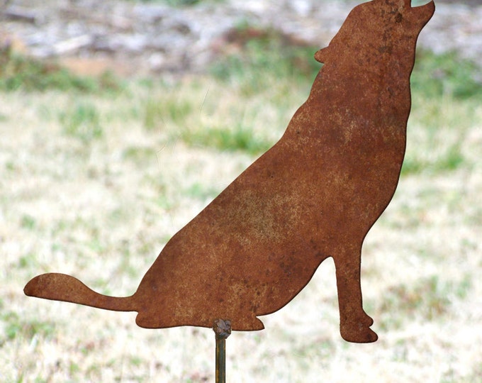 Wolf Garden Art Metal Garden Stake Mothers Day Gift Garden Sign Garden ...