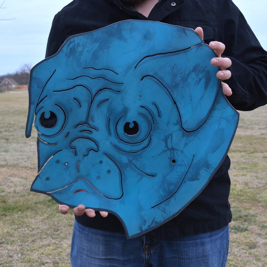 Rustic Teal Metal Pug Head Wall Hanging - Dog Wall Art (20x20 Inches ...