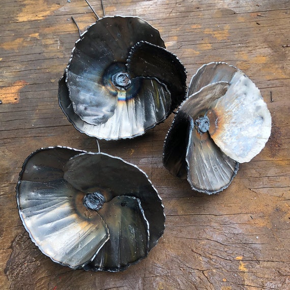 Poppy Handcrafted Flower Decor Set of 3 Industrial Handmade | Etsy
