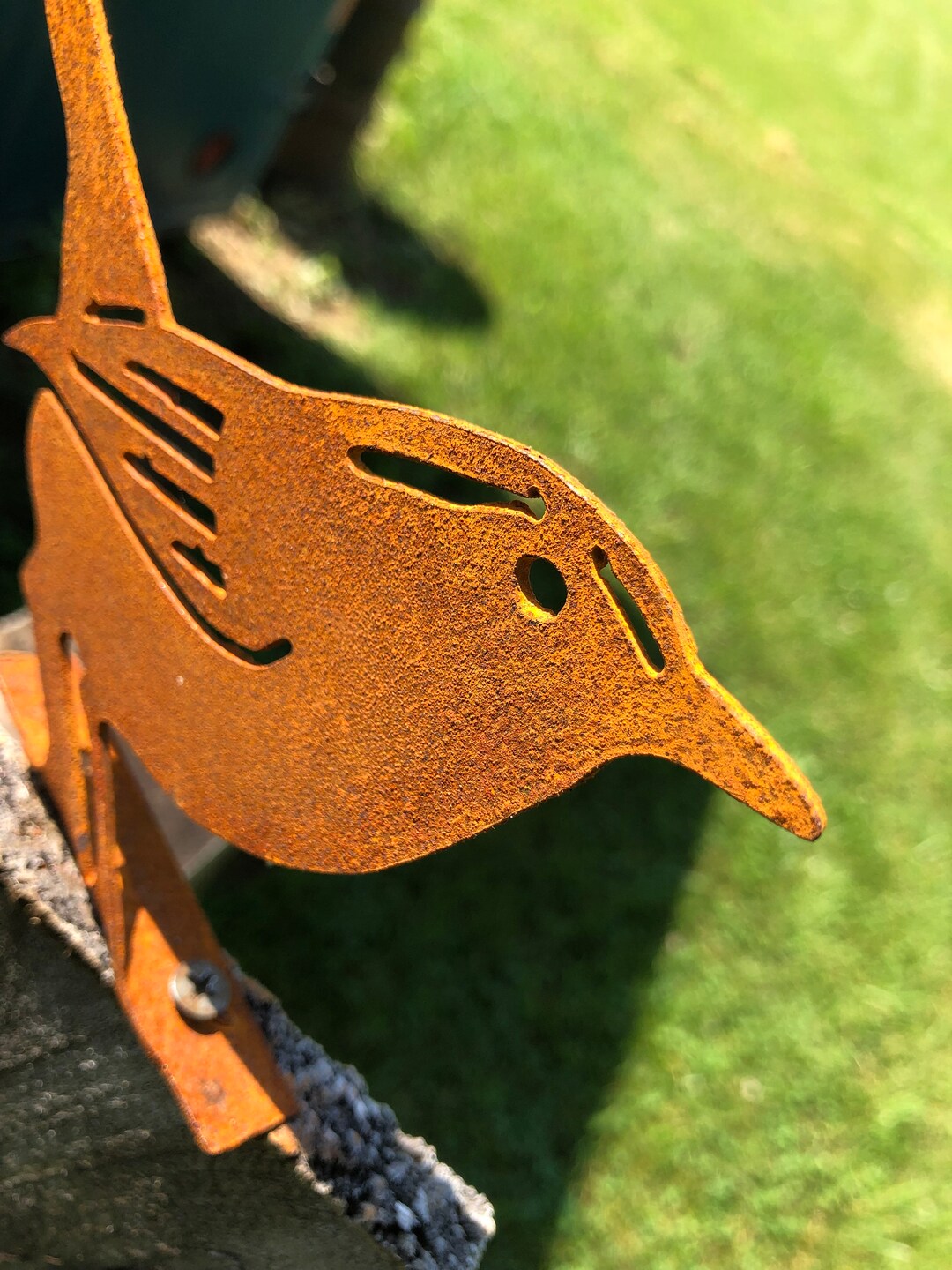 House Wren Outdoor Metal Bird - House Wren Garden Decor - Fence Post ...