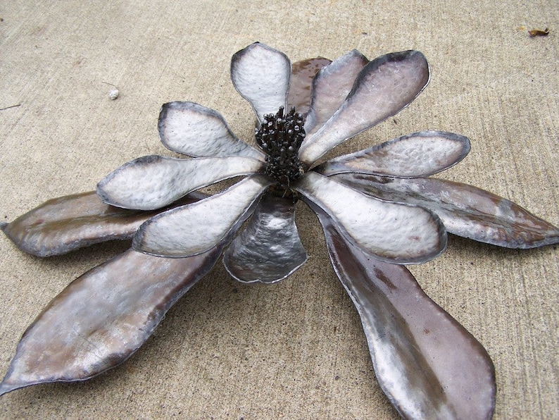 Magnolia Blossom Sculpture Elegant Silver Metal Design - Etsy