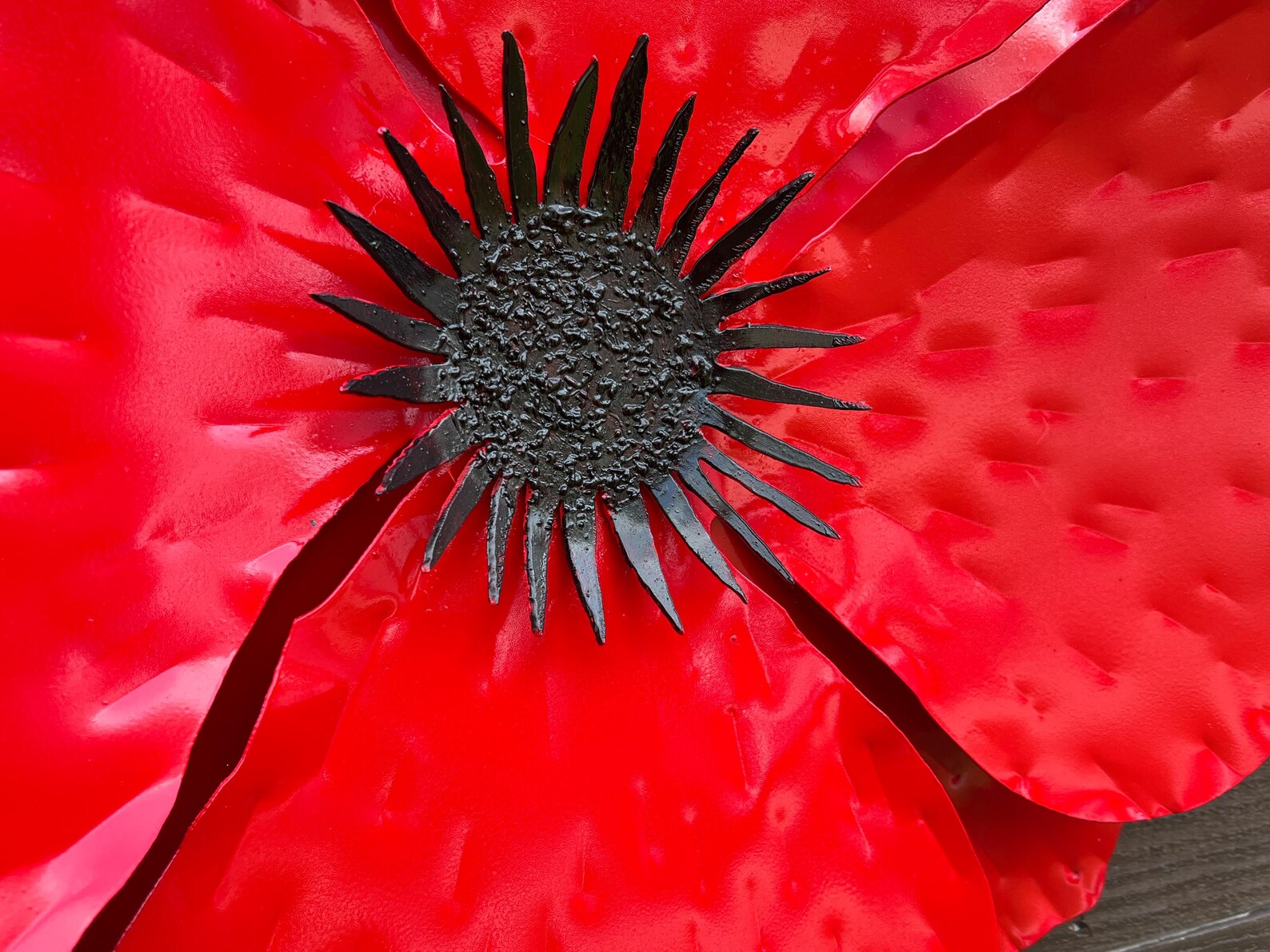 Metal Poppy Wall Art Set: 24" 12" 6" Handcrafted Weather-resistant ...