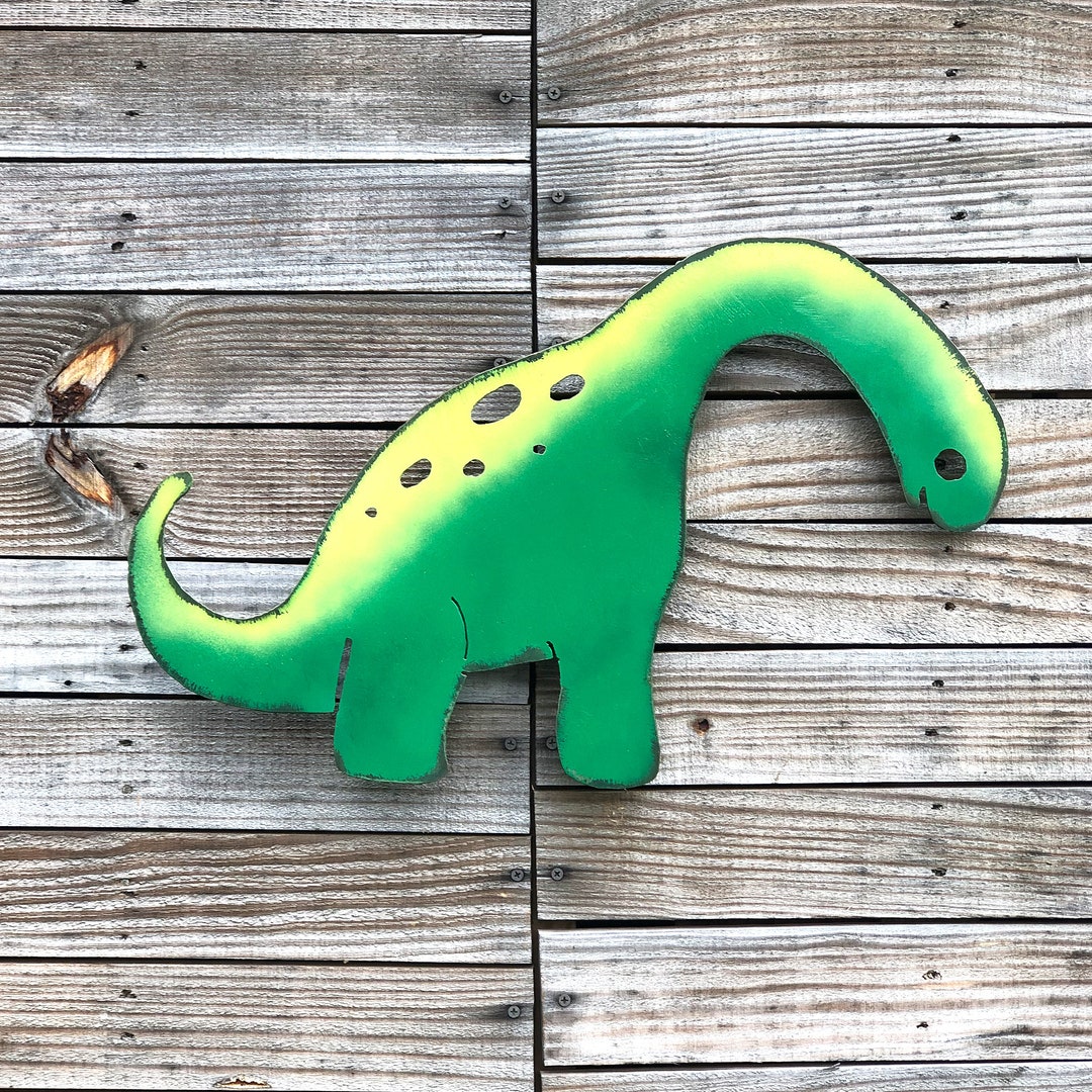 Brontosaurus Wall Hanging Metal Dinosaur Unique Dinosaur Home Decor ...