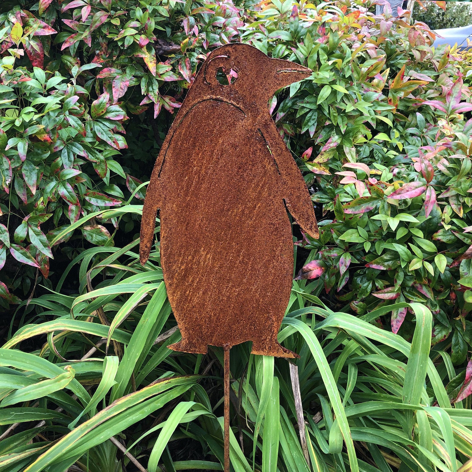14 Inch Penguin Metal Yard Stake Rustic Standing Penguin - Etsy
